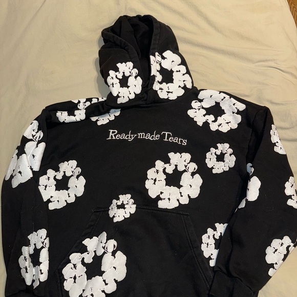 Denim Tears | Jackets & Coats | Ready Made Tears Black Hoodie With ...